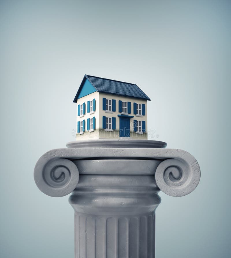 House on a Roman Column. Dream House Stock Illustration - Illustration ...