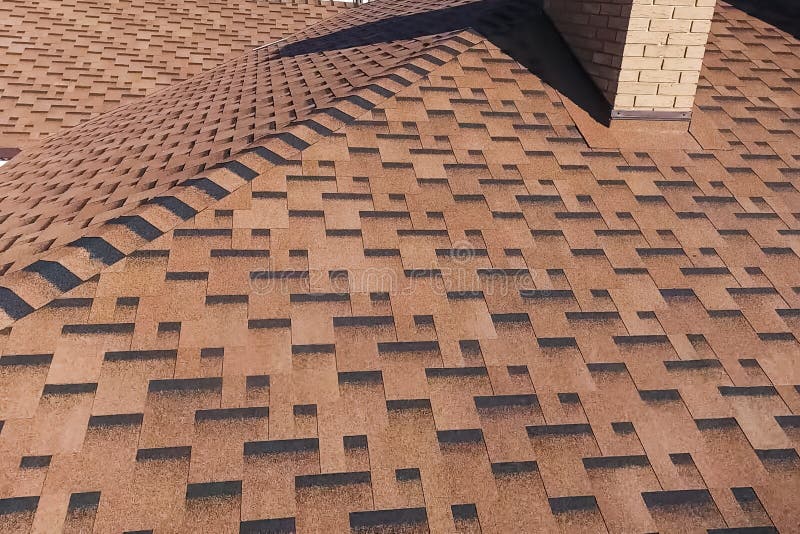 Bituminous Tile for a Roof. House with a Roof from a Bituminous Stock ...