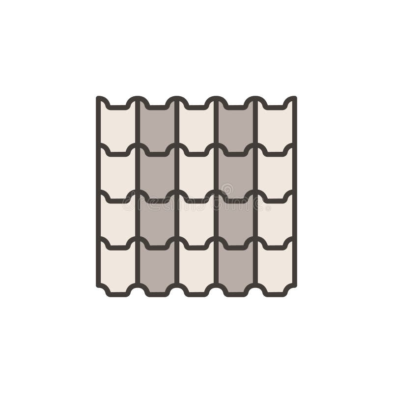 Concrete Tile Roof Modern Icon - Vector Roofing Material Sign Stock ...