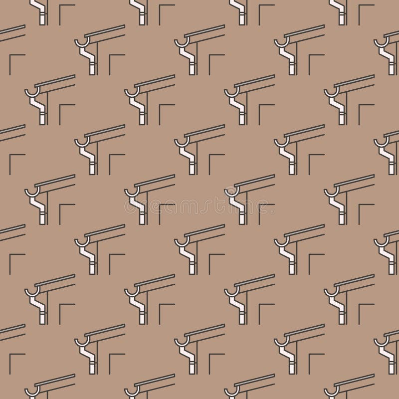 House Roof Gutter System Vector Colored Seamless Pattern Stock Vector ...