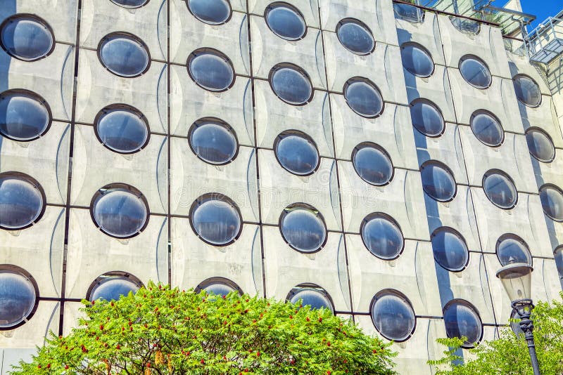 House with round windows stock photo. Image of building - 136830222