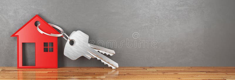 House`s Keys, New Home, Render 3d Illustration Stock Illustration ...