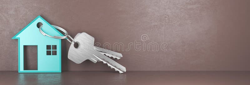 House`s Keys, New Home, Render 3d Illustration Stock Illustration ...