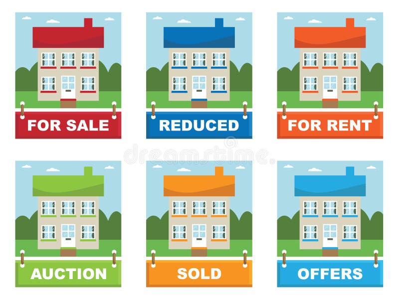 Real Estate Map of Homes for Sale Stock Illustration - Illustration of ...