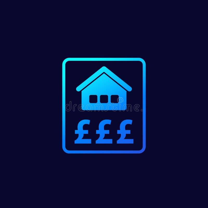 House for Sale Icon with a Pound, Vector Stock Vector - Illustration of ...