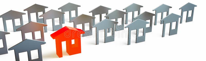 House Sale Real Estate Concept 3d Rendering Stock Illustration ...