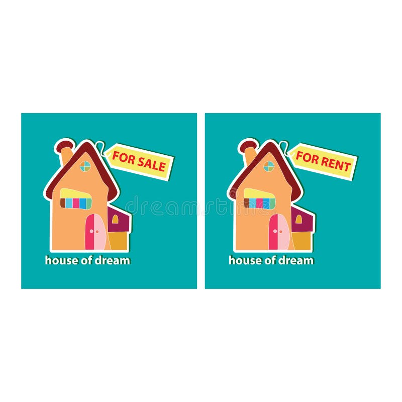 House for Sale and for Rent Stock Vector - Illustration of design ...