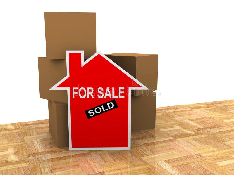 House for sale sold sign stock illustration. Illustration of board ...