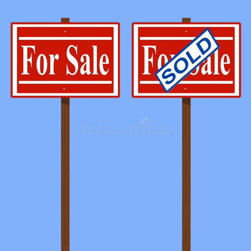 Sold signs stock vector. Illustration of owner, advertising - 15057654