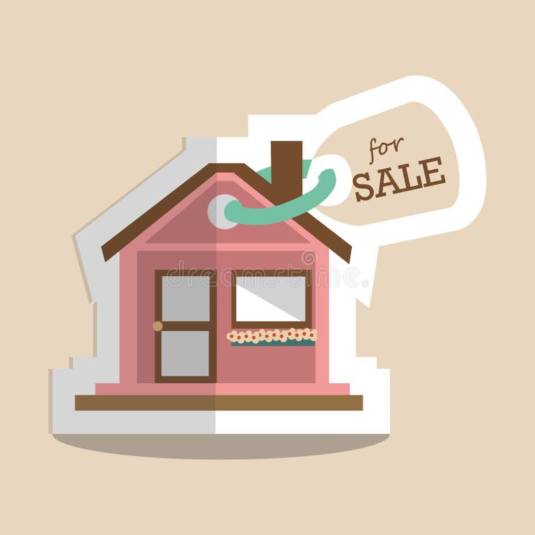 House for Sale. Vector Illustration Decorative Design Stock Vector ...