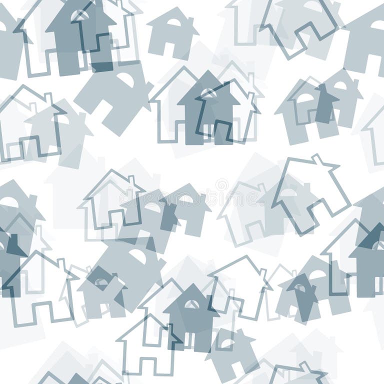 House. Seamless Pattern of House, Building. Hand Drawn Stock Vector ...