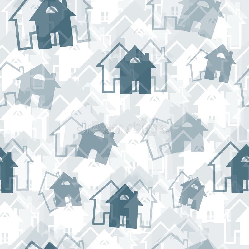 House. Seamless Pattern of House, Building. Hand Drawn Stock ...