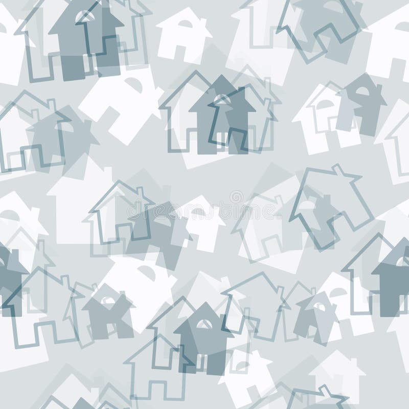 House. Seamless Pattern of House, Building. Hand Drawn Stock ...