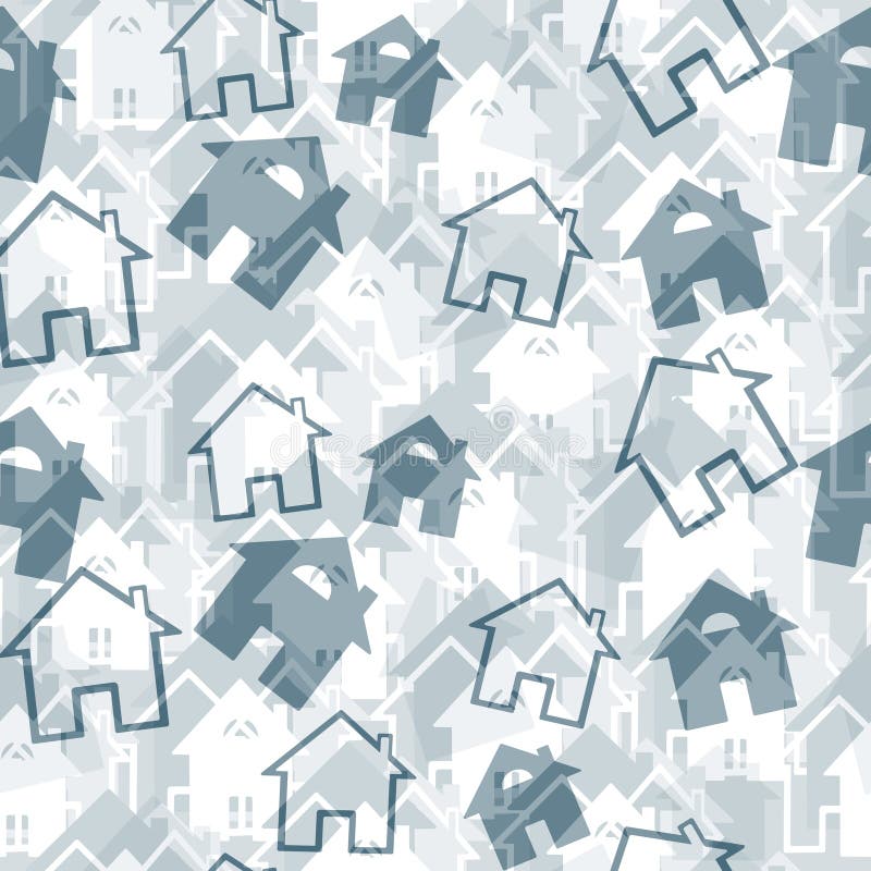 House. Seamless Pattern of House, Building. Hand Drawn Stock ...