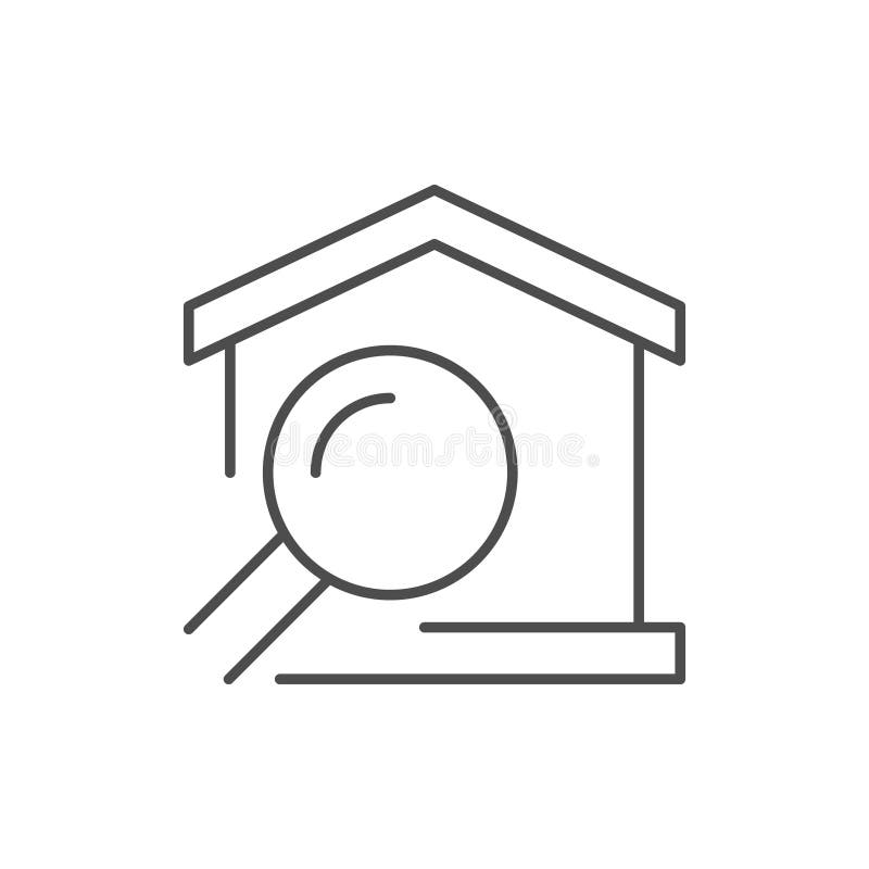 House Searching Line Outline Icon Stock Vector - Illustration of home ...