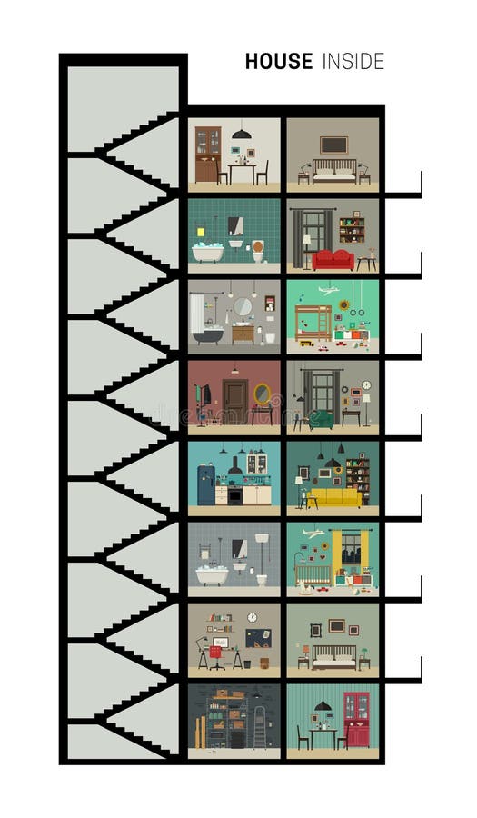 House section stock vector. Illustration of drawing, inside - 78263604