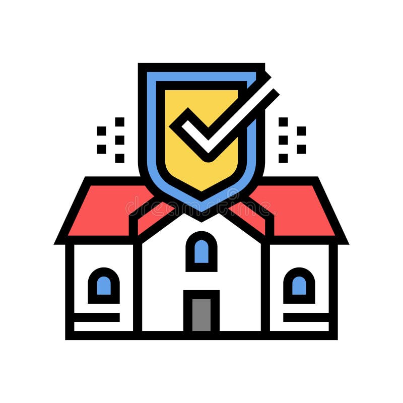 House Security Color Icon Vector Isolated Illustration Stock ...