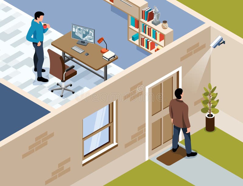House Security Isometric Composition Stock Vector - Illustration of ...