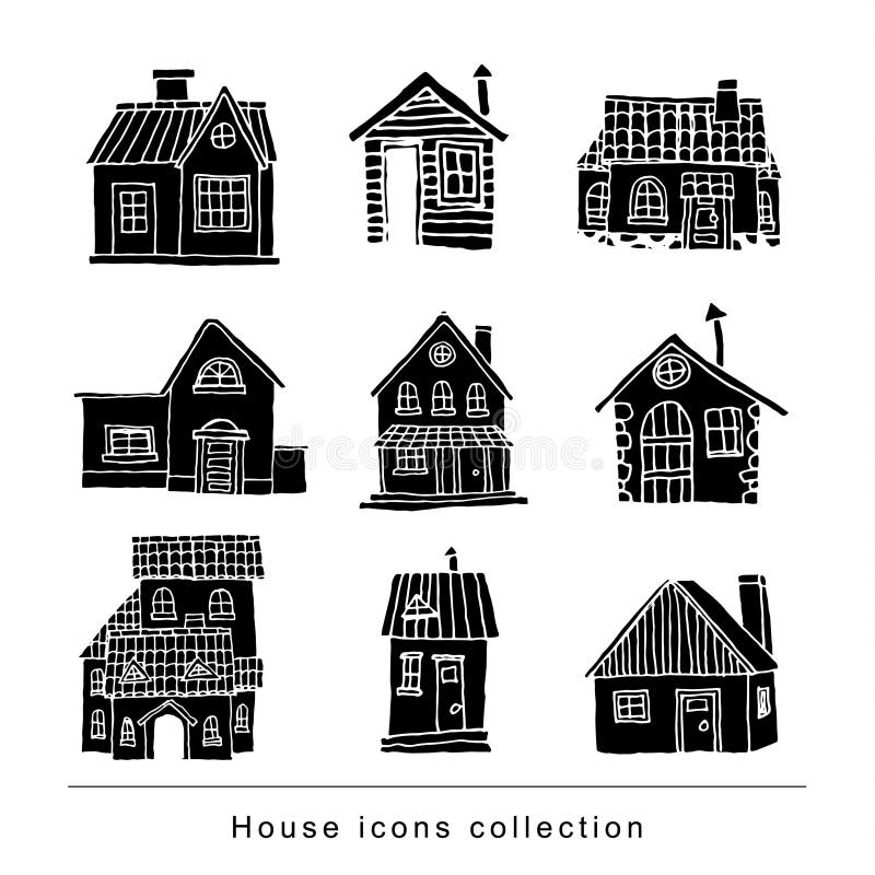 House Set Doodle, Vector Illustration Stock Vector - Illustration of ...