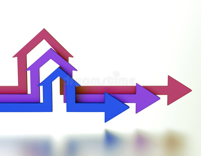 House Shape Arrows. Business Concept Stock Illustration - Illustration ...