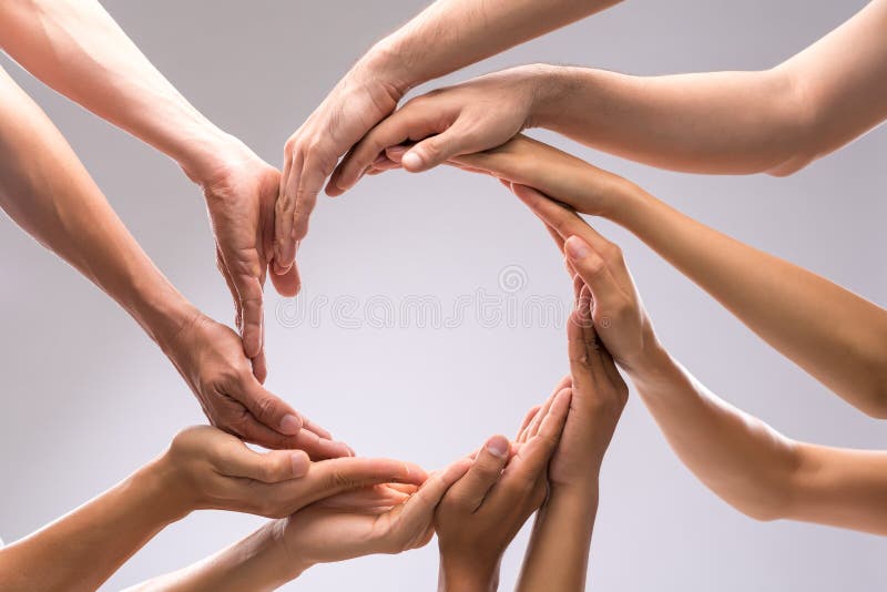 Multiracial Hands Making a Circle Stock Image - Image of community ...
