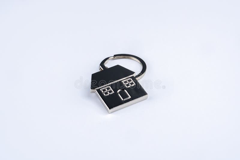 House Shape Keyring Isolated on White Background Stock Image - Image of ...