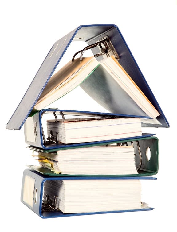 House Shape Made from Many Business Documents Stock Image - Image of ...