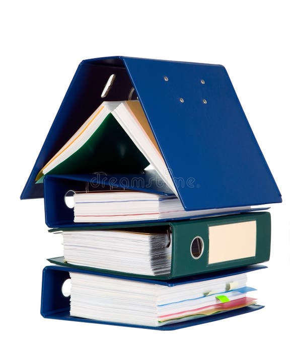 House Shape Made from Many Business Documents Stock Image - Image of ...