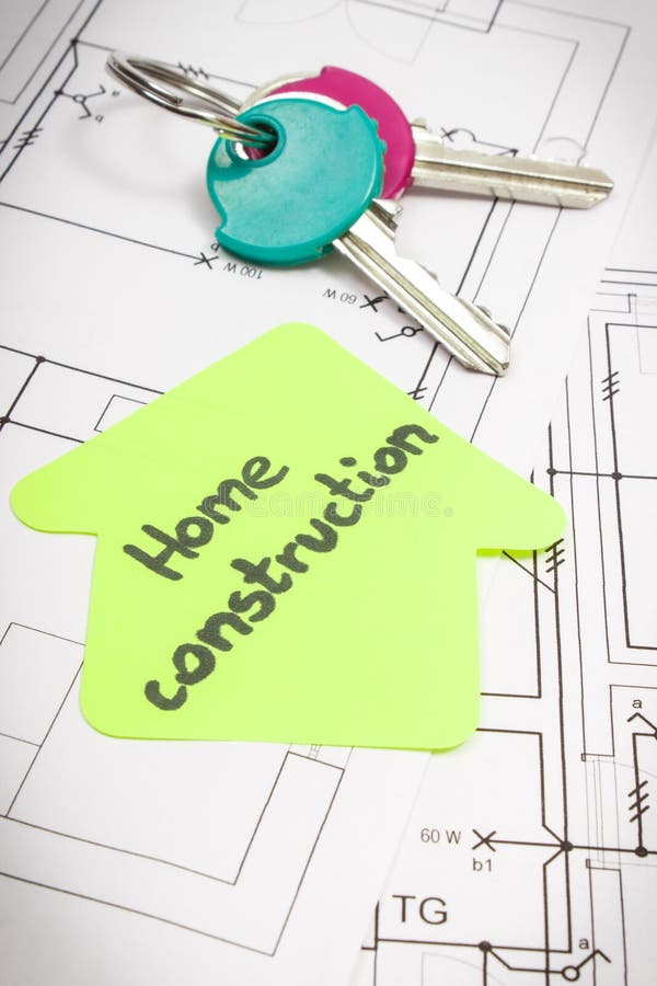 House Shape Made of Paper, Home Keys and Diagrams of Plan with ...