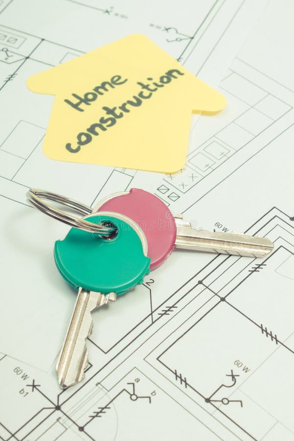 House Shape Made of Paper, Home Keys and Electrical Housing Plan ...