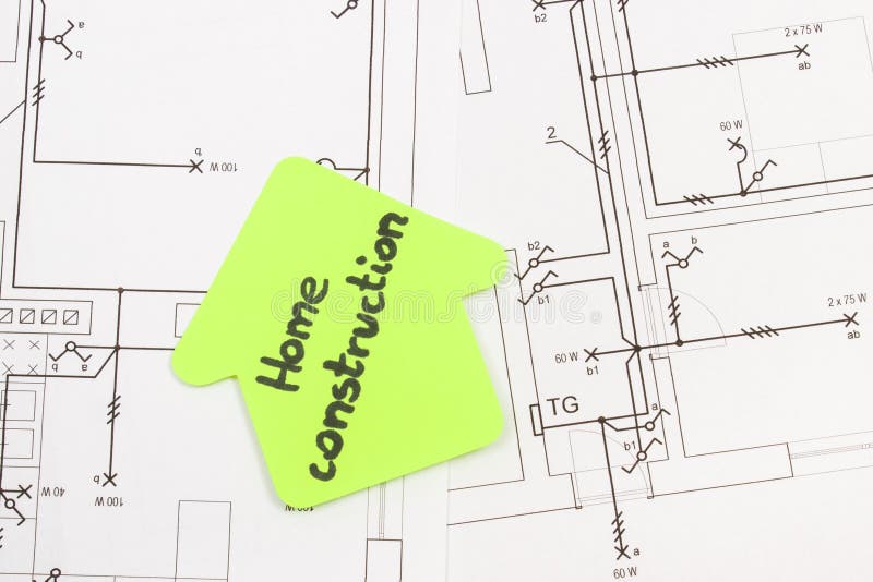 House Shape Made of Paper with Inscription Home Construction and ...