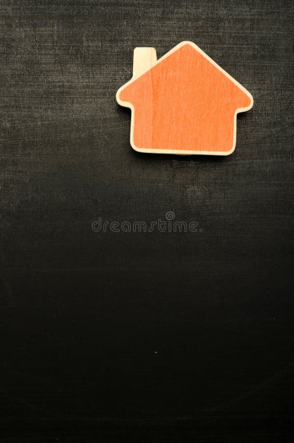 House Shape Sign on the Chalkboard Stock Image - Image of advertisement ...