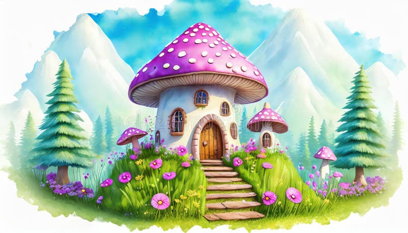 House in the Shape of a Toadstool in a Fairy-tale Beautiful Forest ...