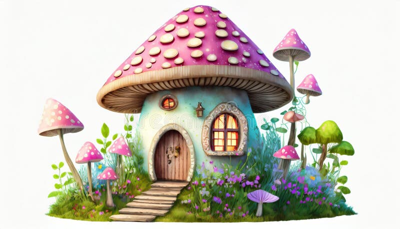 House in the Shape of a Toadstool in a Fairy-tale Beautiful Forest ...