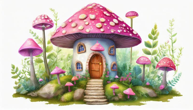 House in the Shape of a Toadstool in a Fairy-tale Beautiful Forest ...