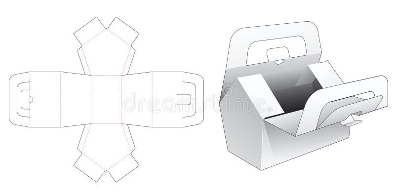 House Shaped Box with Handle Die Cut Template Stock Vector ...