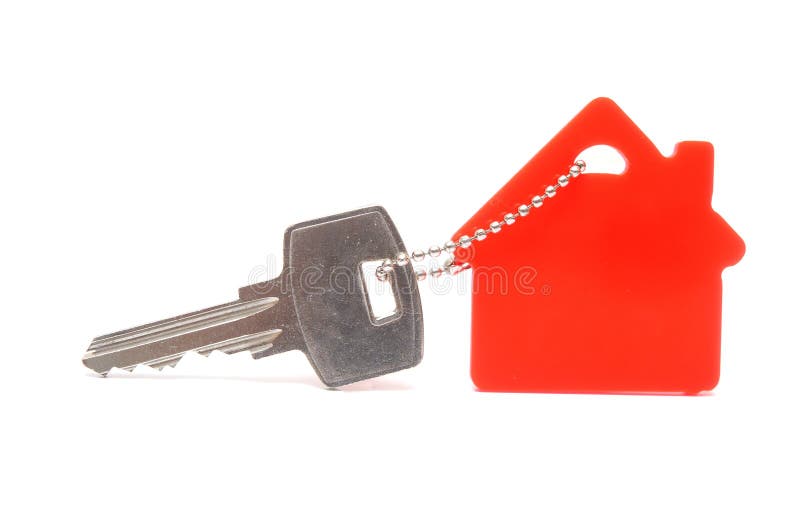 House shaped keychain stock photo. Image of lock, silver - 30705616