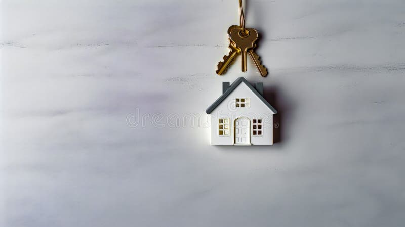 House Shaped Keychain with House Shaped Key on Top of it. Generative AI ...