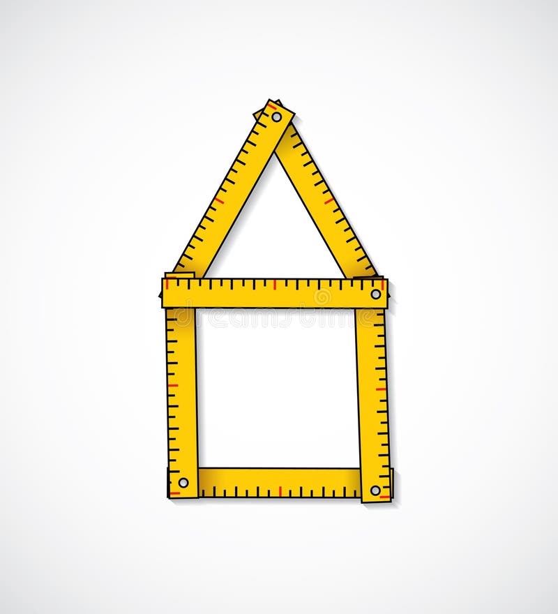 House Shaped Measuring Tape Stock Vector - Illustration of number ...