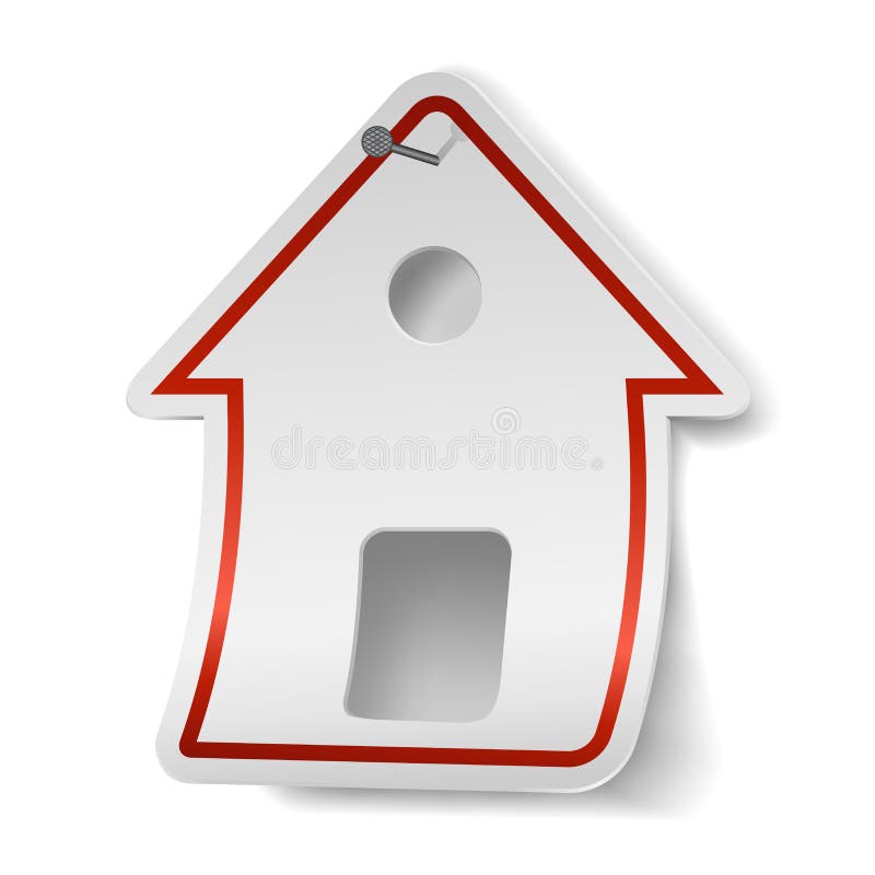 House shaped white label stock vector. Illustration of home - 28015063