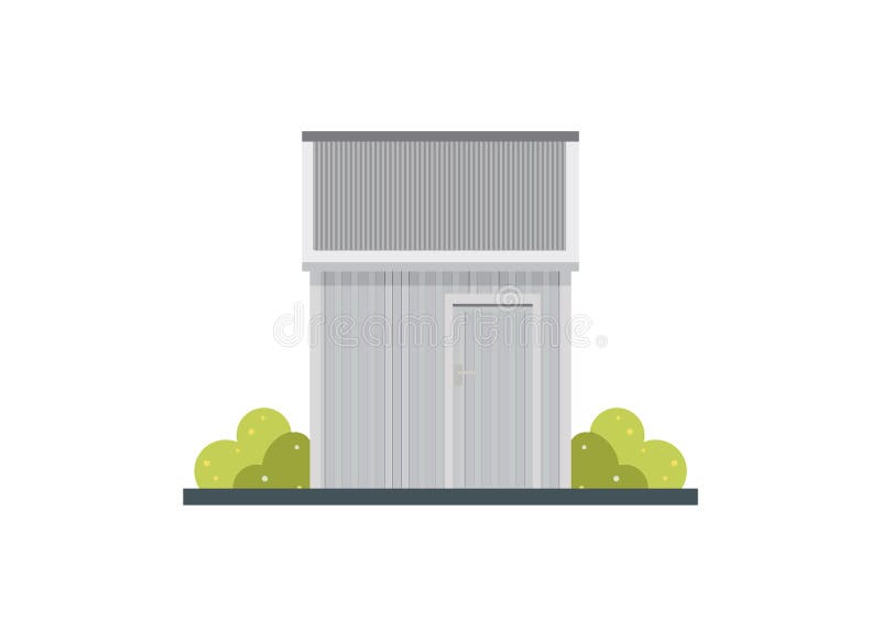 House Shed with Tin Wall. Simple Flat Illustration. Stock Vector ...
