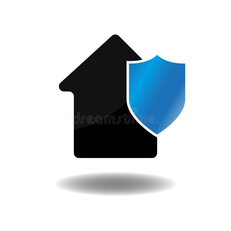 House with a Shield. House Protection Vector Icon. Home Security Icon ...