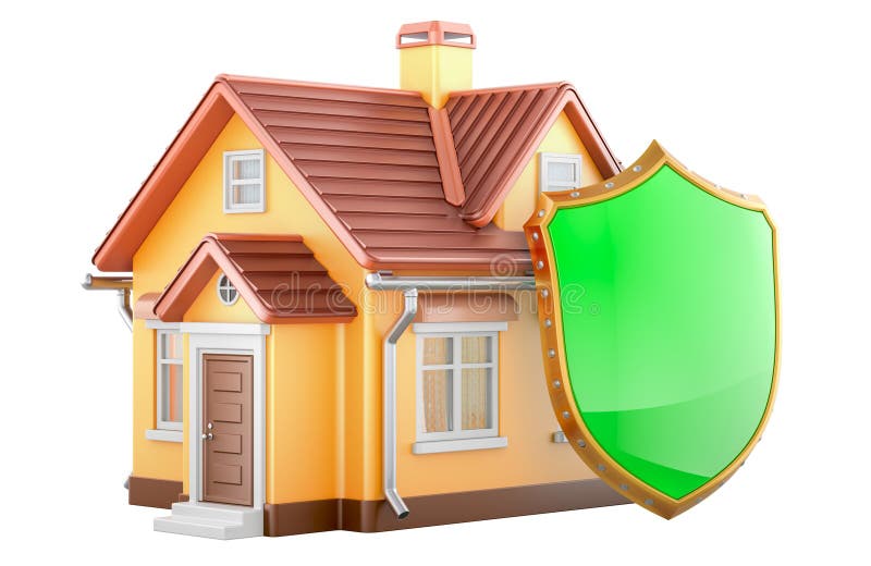 House with Shield. Security and Protection, Concept Stock Illustration ...