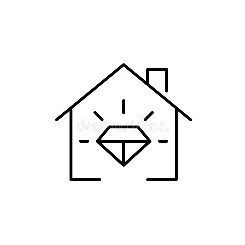 House with Shining Diamond Inside. Elegant and Elite Interior Design ...