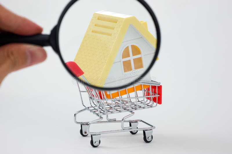 House in shopping cart stock photo. Image of commercial - 16471404