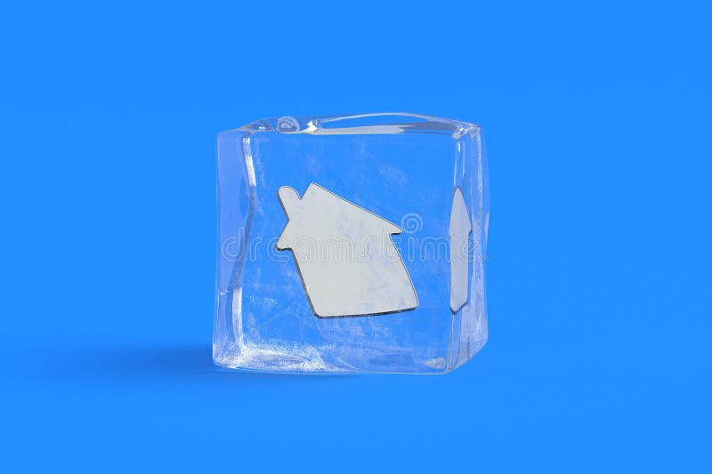 House Silhouette in Ice Cube Stock Illustration - Illustration of ...