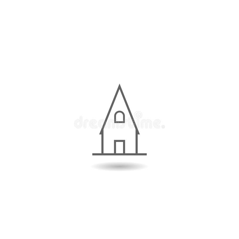 House Simple Icon with Shadow Stock Vector - Illustration of cottage ...