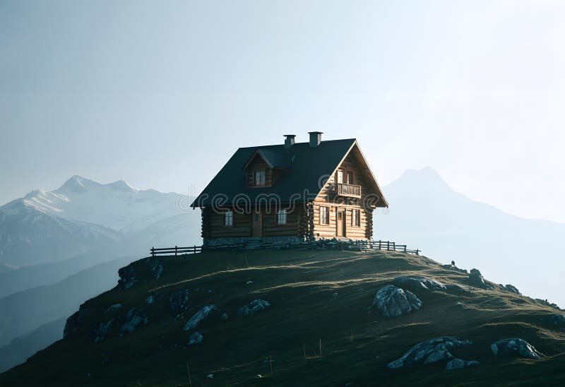 House Sitting on Top of Hill by Itselft Stock Illustration ...