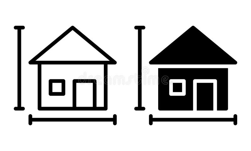 House Size Icon with Outline and Glyph Style. Stock Vector ...