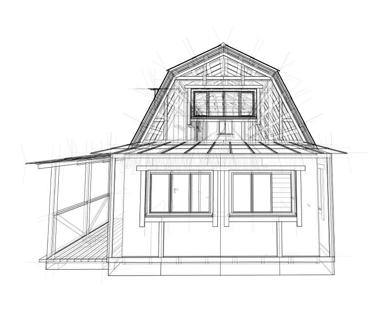House Sketch. 3D Illustration Stock Illustration - Illustration of ...